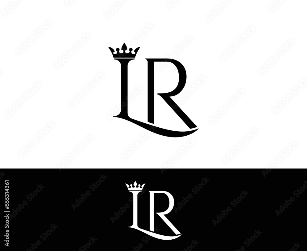 Royal Logo of letters LR. LR crown logo design monogram. Stock Vector ...