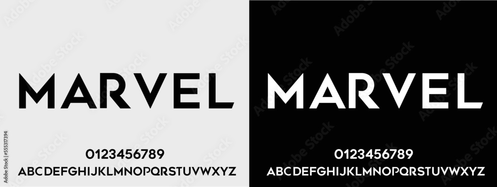 MARVEL Modern Bold Font. Regular Italic Number Typography urban style ...