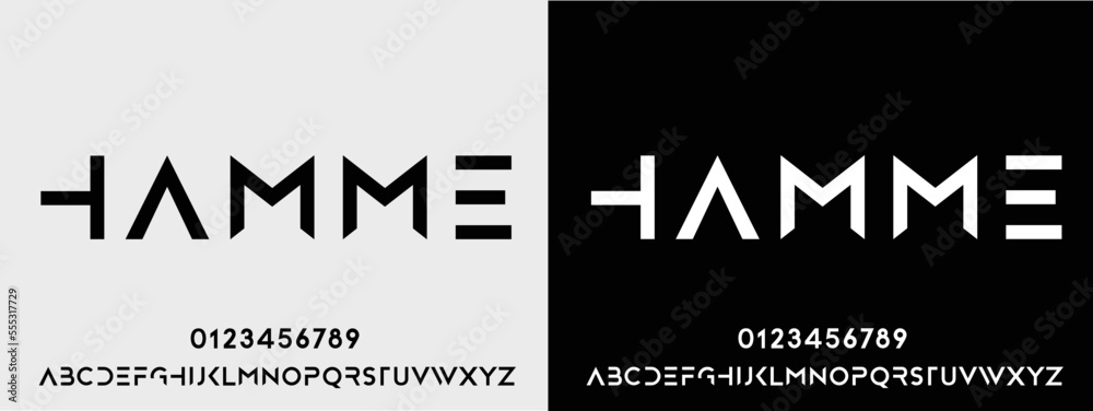 HAMME Modern Bold Font. Regular Italic Number Typography urban style ...
