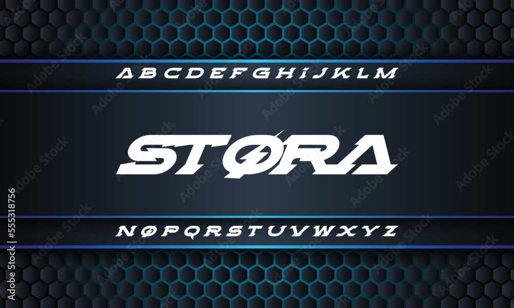 STORA Abstract modern urban alphabet fonts. Typography sport, simple ...