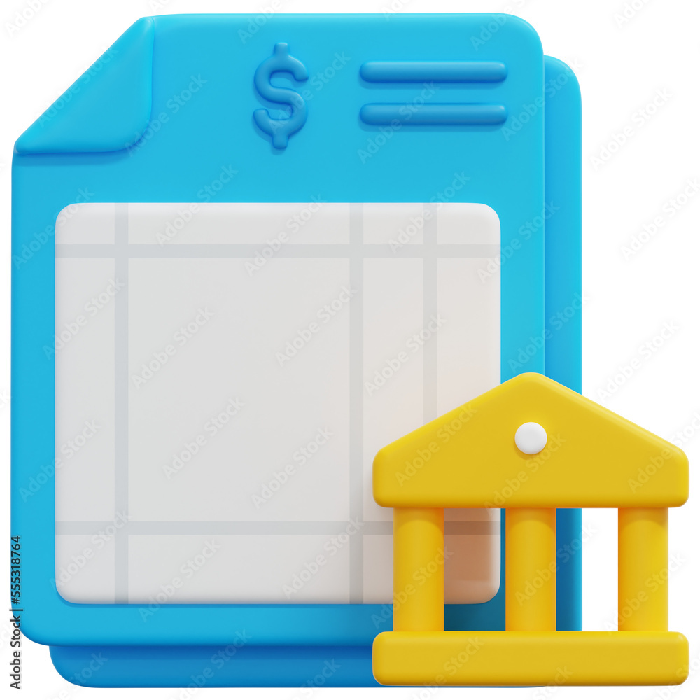 bank statement 3d render icon illustration Stock Illustration | Adobe Stock