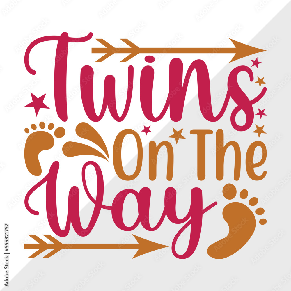 Twins On The Way SVG Cut File, Twins Svg, Newborn Svg, Child Svg, Cute ...