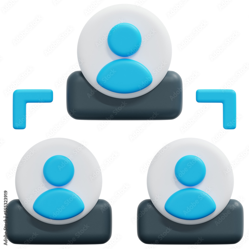 organization chart 3d render icon illustration Stock Illustration ...