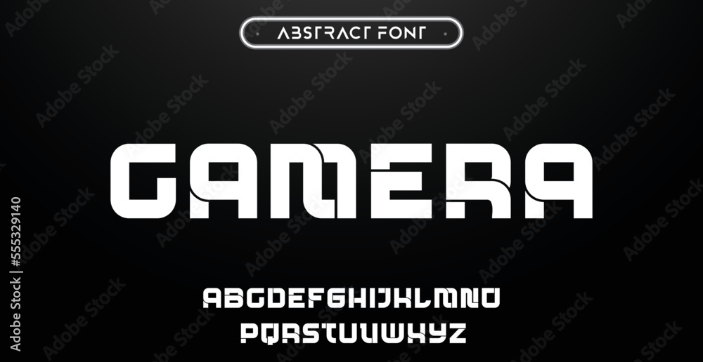 Vetor de GAMERA Modern Bold Font. Regular Italic Number Typography ...