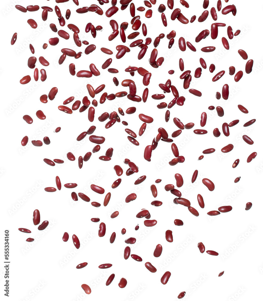 Red Bean flying explosion, red grain beans explode abstract cloud fly ...