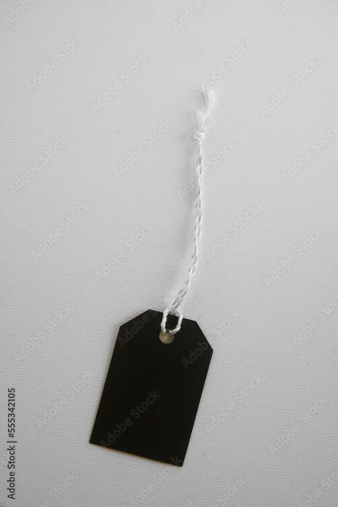 one blank hanging tags: empty eco friendly black made from recycled ...