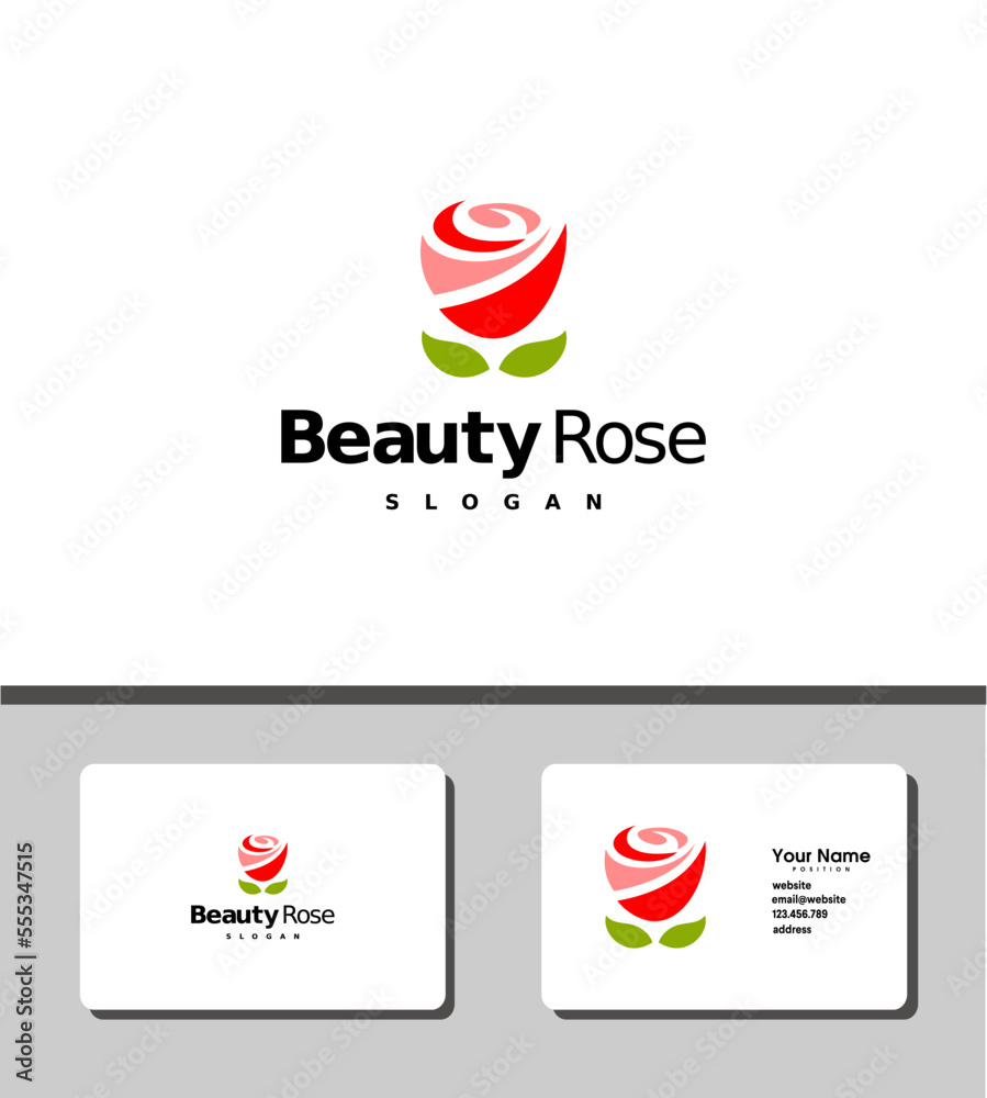 Beauty rose logo Stock Vector | Adobe Stock