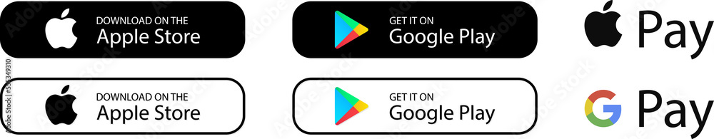 Google Play Store and Apple App Store buttons. Kyiv, Ukraine - Dec 21 ...