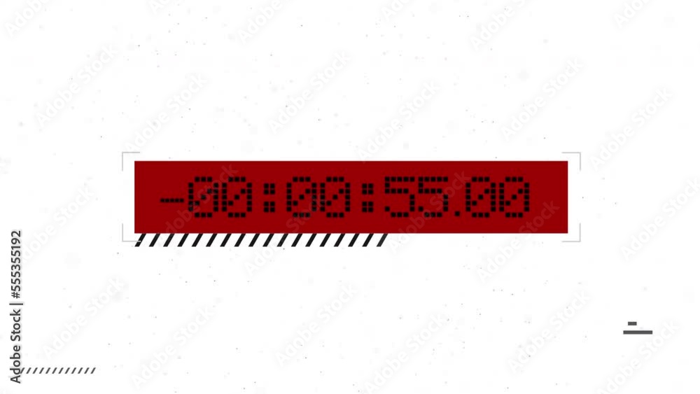One minute digital timer counter animation with milliseconds. Countdown ...