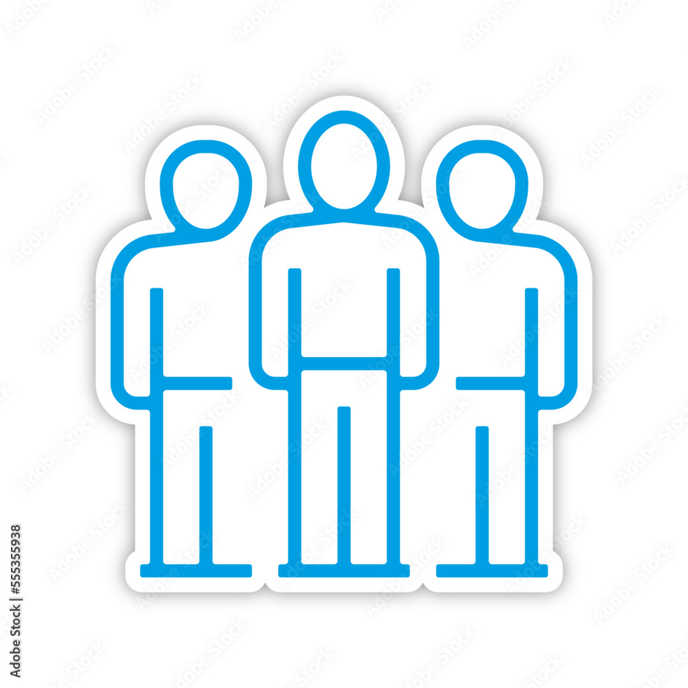 Pictogramme icones et logo equipe travail groupe epais bleu relief ...