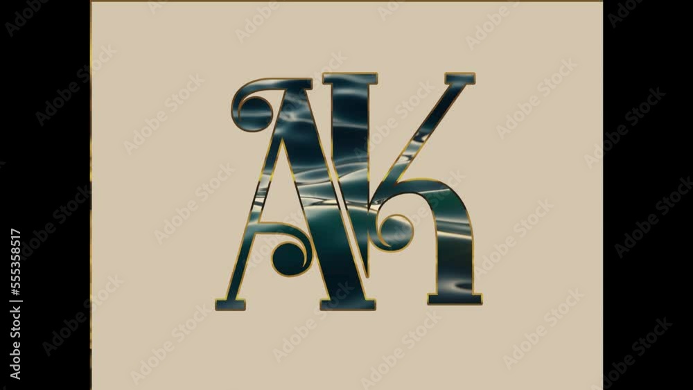 Video „AK Letter logo animation video, A AND K alphabet interlocked ...