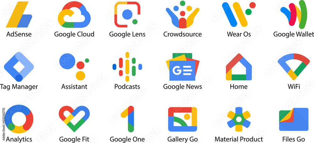 Google LLC. Apps from Google. Official logotypes of Google Apps. Kyiv ...