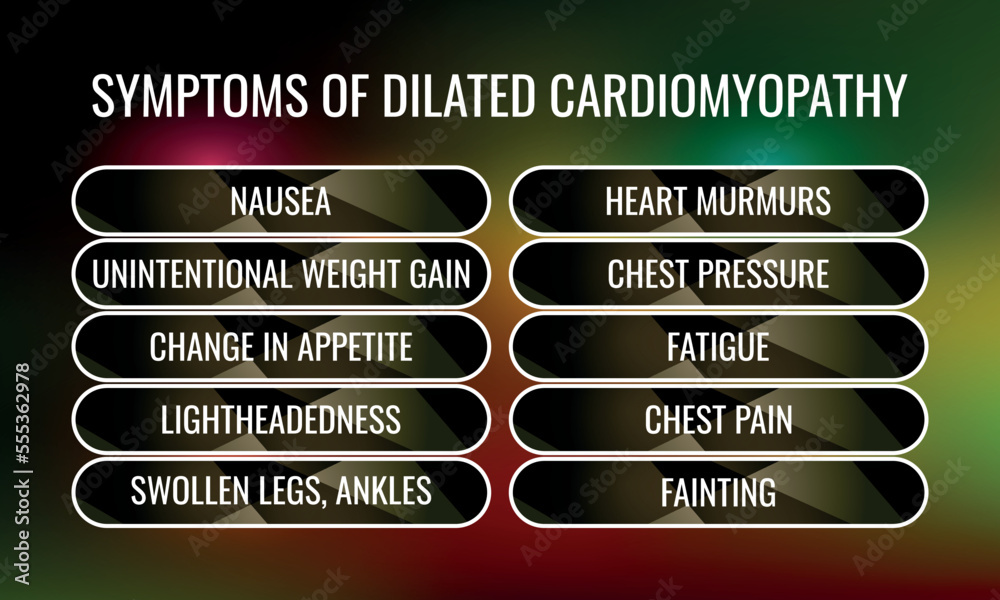 symptoms of Dilated cardiomyopathy. Vector illustration for medical ...