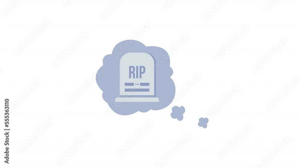 Animated headstone slab element. Flat cartoon style HD video footage ...