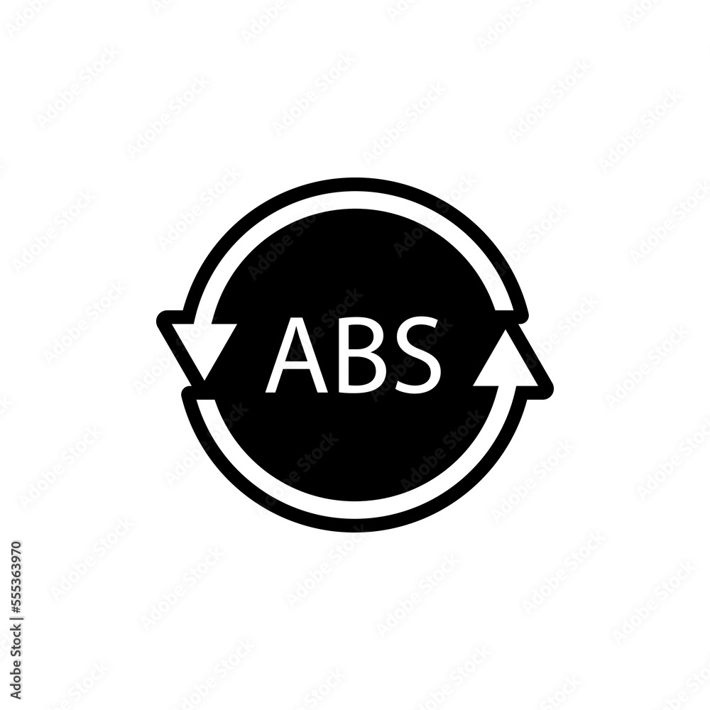 Plastic recycle symbol ABS 9 vector icon. Plastic recycling code ABS ...