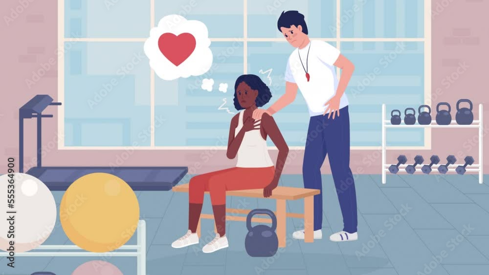 Animated panic attack illustration. Anxiety during exercise. Health ...