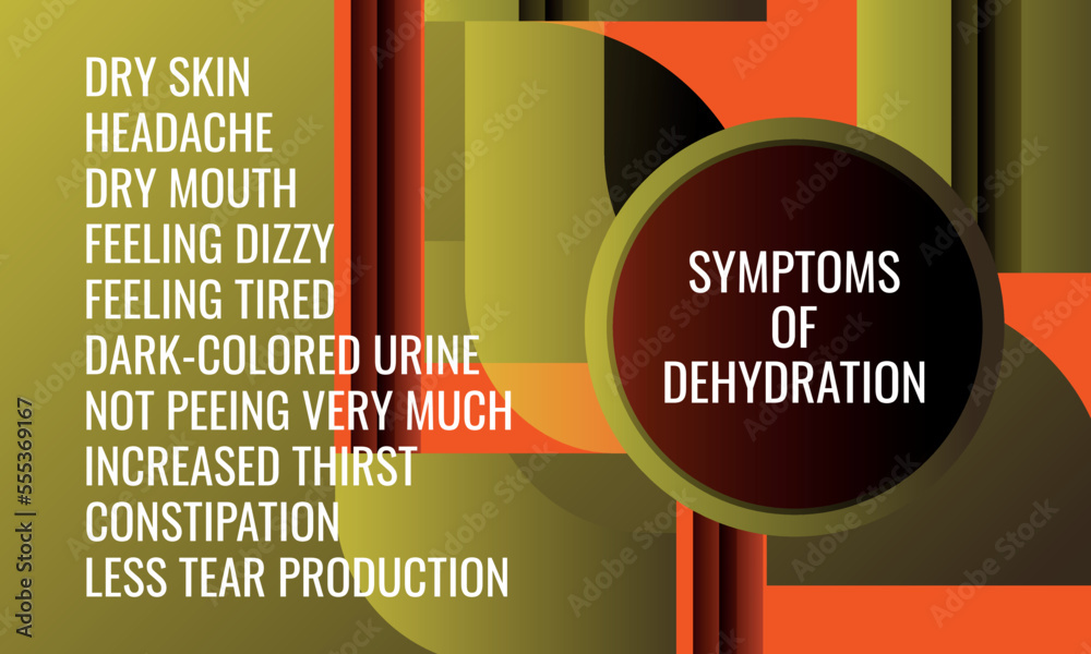 symptoms of Dehydration. Vector illustration for medical journal or ...
