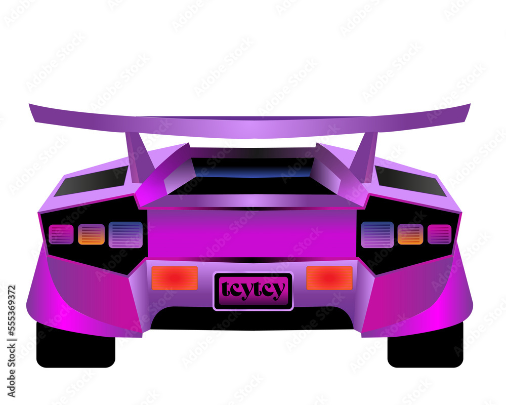 Car 2D synthwave Stock Illustration | Adobe Stock
