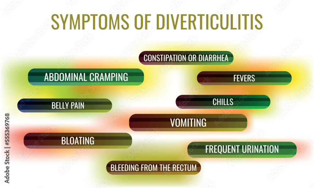 symptoms of Diverticulitis. Vector illustration for medical journal or ...