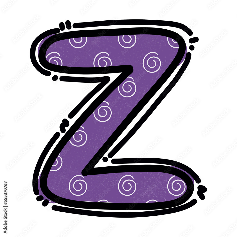 Z alphabet letter png, purple color cute design Stock Illustration ...