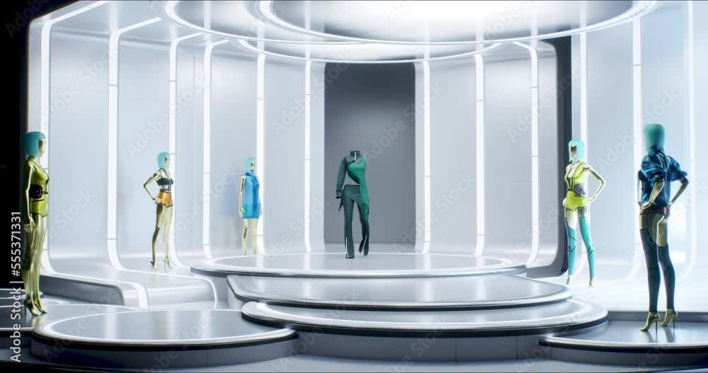 3D Fashion Show: Invisible Virtual Model Walking by the Podum ...