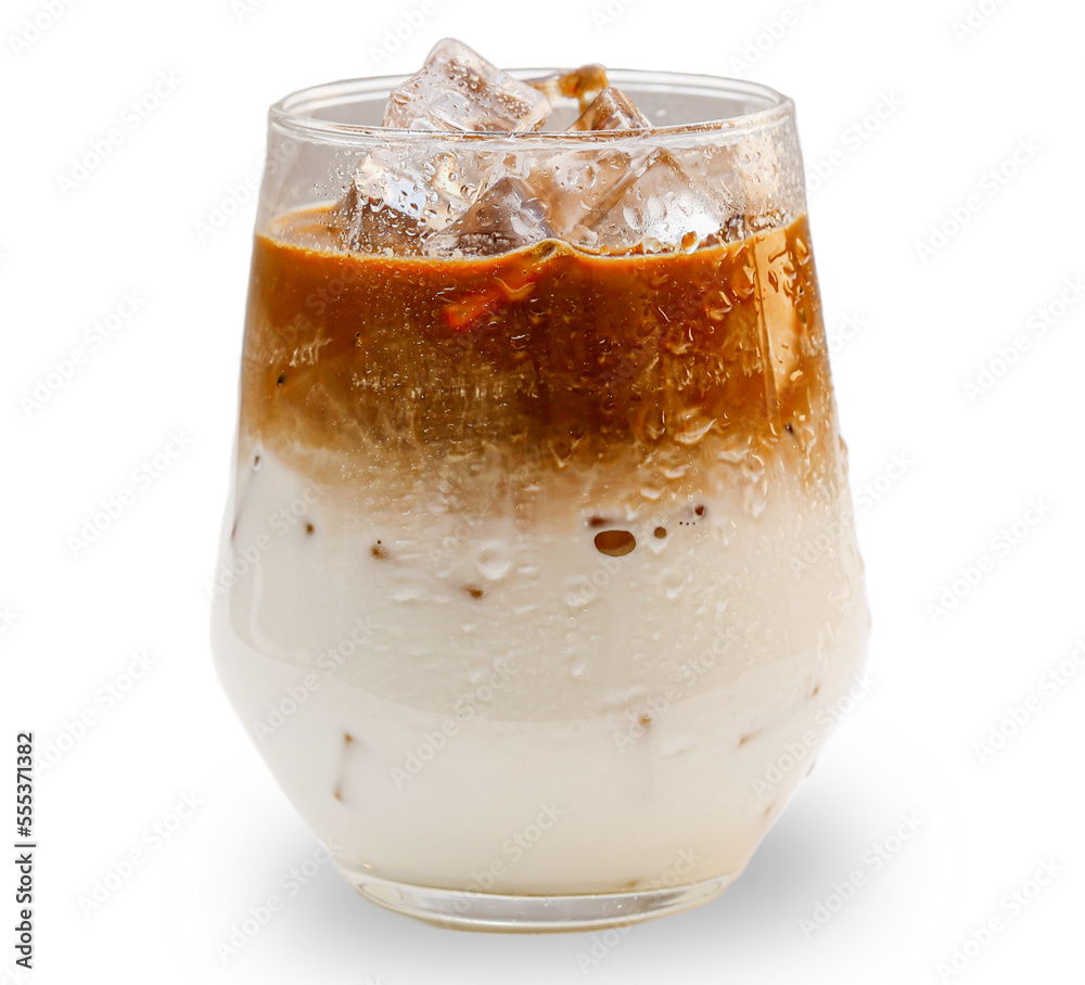 Glass of iced coffee isolated clipping path on white background. Stock ...