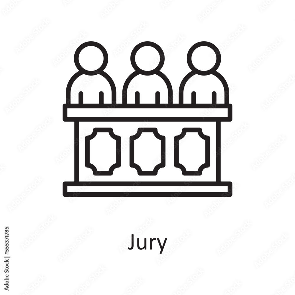 Jury Vector Outline Icon Design illustration. Law Enforcement Symbol on ...