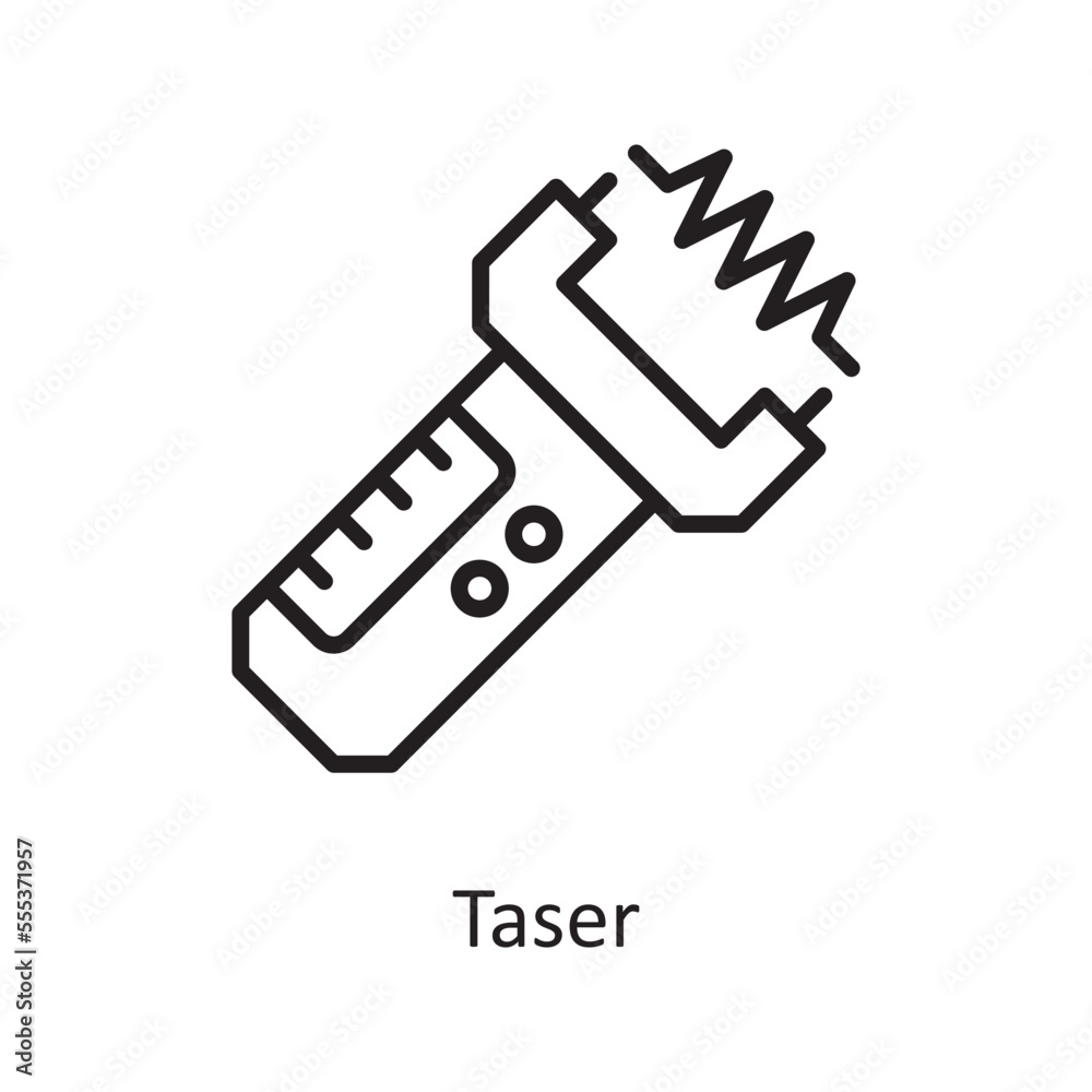 Taser Vector Outline Icon Design illustration. Law Enforcement Symbol ...