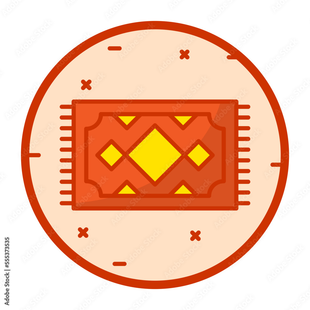 Prayer Mat concept, Anatolian rug symmetrical knots rug vector color ...