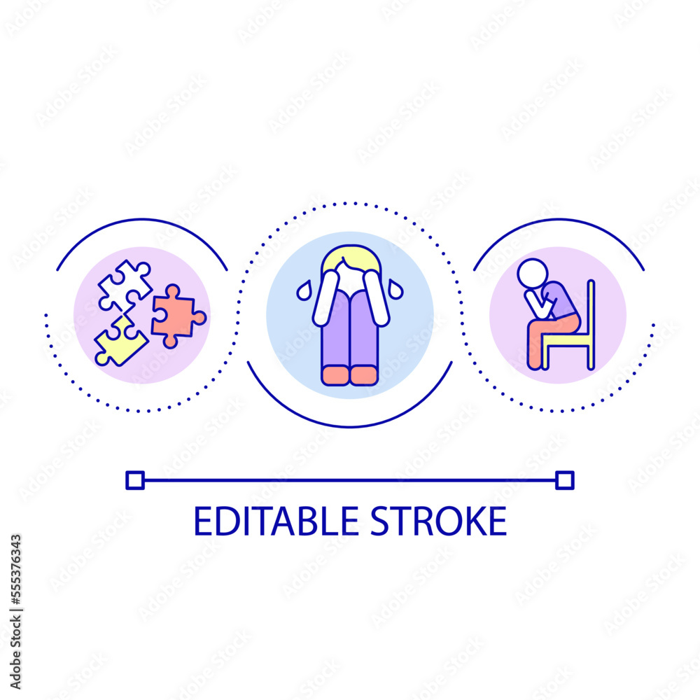 Vektorová grafika „Confused thoughts loop concept icon. Mental ...