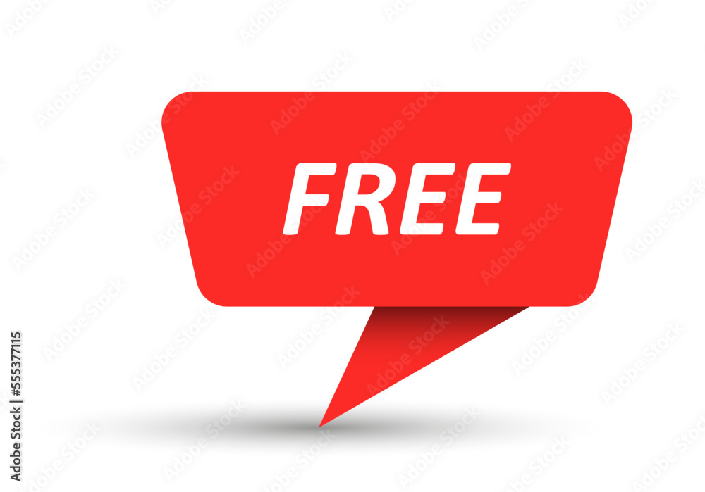 FREE. Vector banner, pointer, sticker, label or speech bubble. Template ...