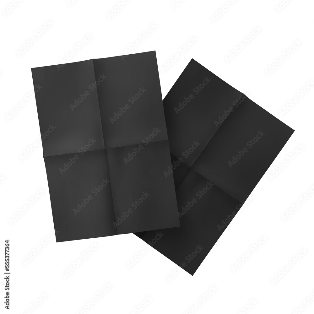 Black paper fold isolated transparent Stock Photo | Adobe Stock