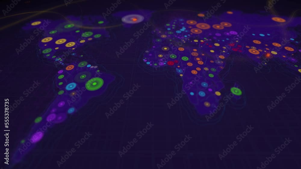 World map with node and line connection, Worldwide business, Global ...