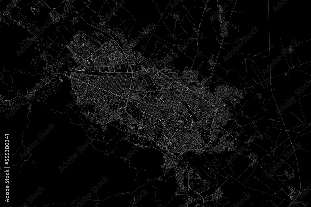 ภาพประกอบสต็อก Stylized map of the streets of Mashhad (Iran) made with ...