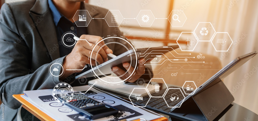 ESG concept of environmental, Green ethical business preserving ...