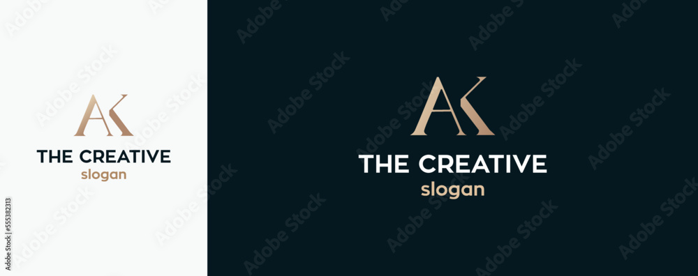 initial AK logo template vector illustration. A monogram logo design ...