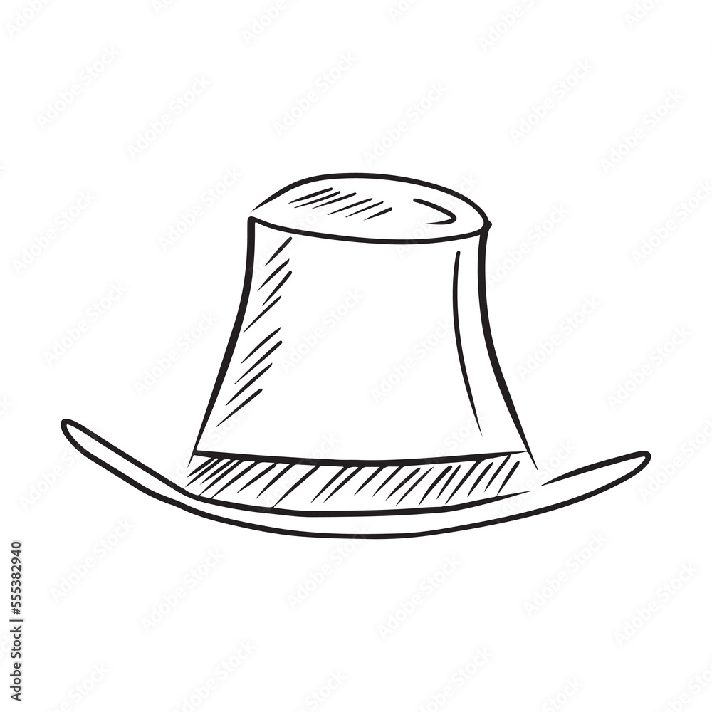 Fascinator hat for presentation, event, focus, magic in black isolated ...