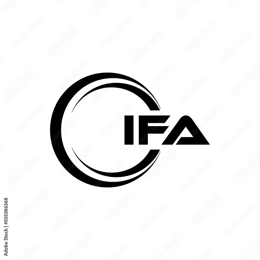 IFA letter logo design with white background in illustrator, cube logo ...
