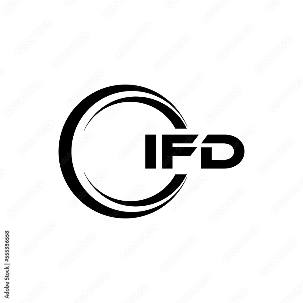IFD letter logo design with white background in illustrator, cube logo ...
