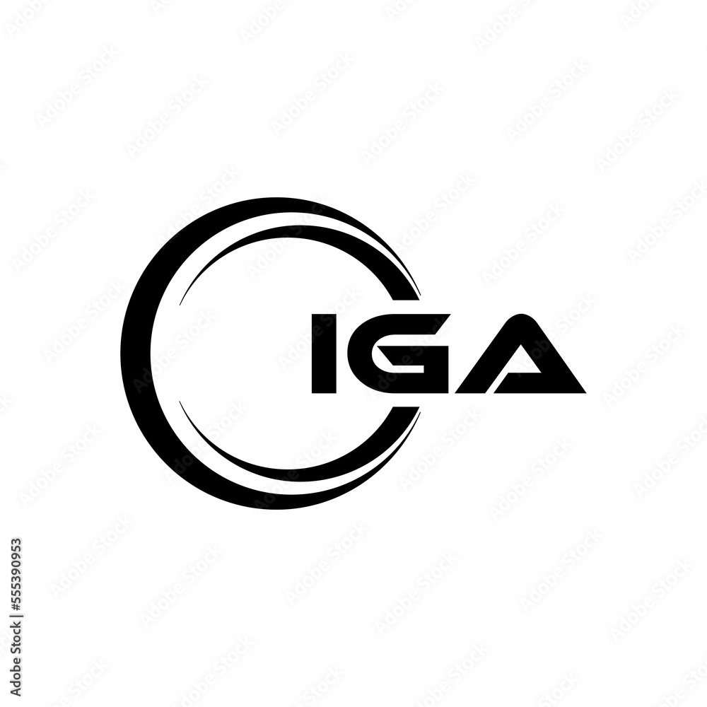 IGA letter logo design with white background in illustrator, cube logo ...