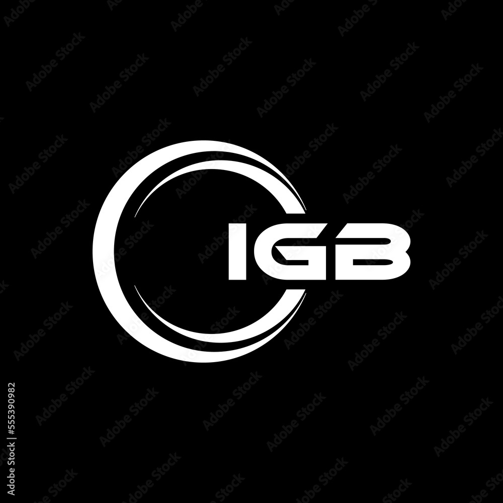 IGB letter logo design with black background in illustrator, cube logo ...