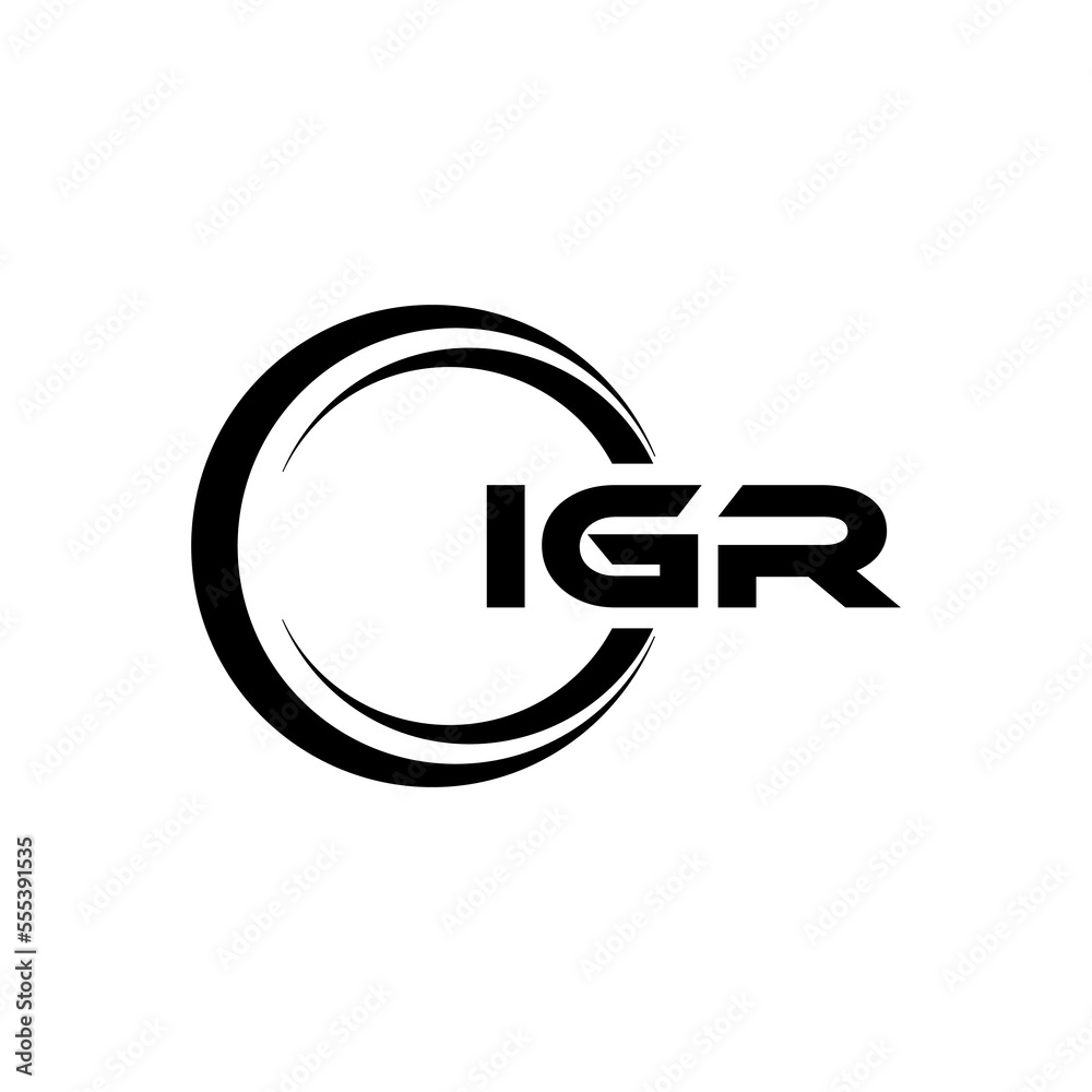 IGR letter logo design with white background in illustrator, cube logo ...