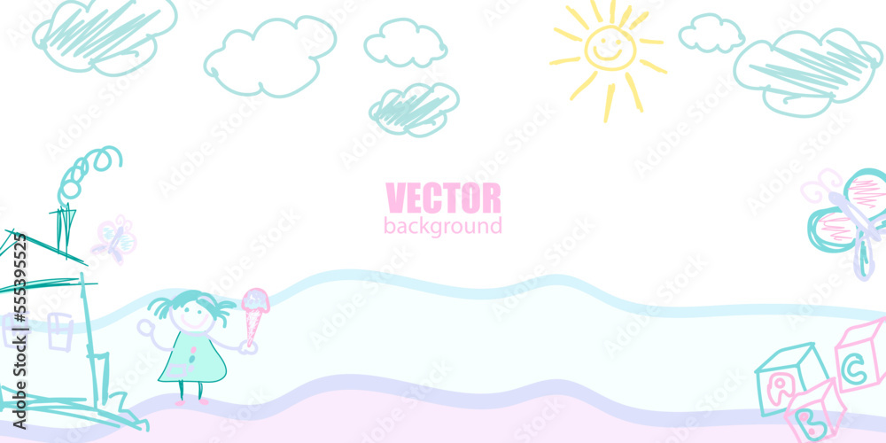 Fun Creative minimalist style background for children trendy design ...