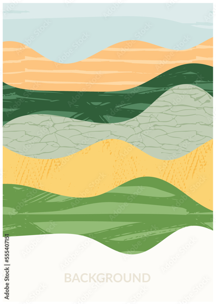 Abstract agriculture field or farm card background. Vineyard valley ...