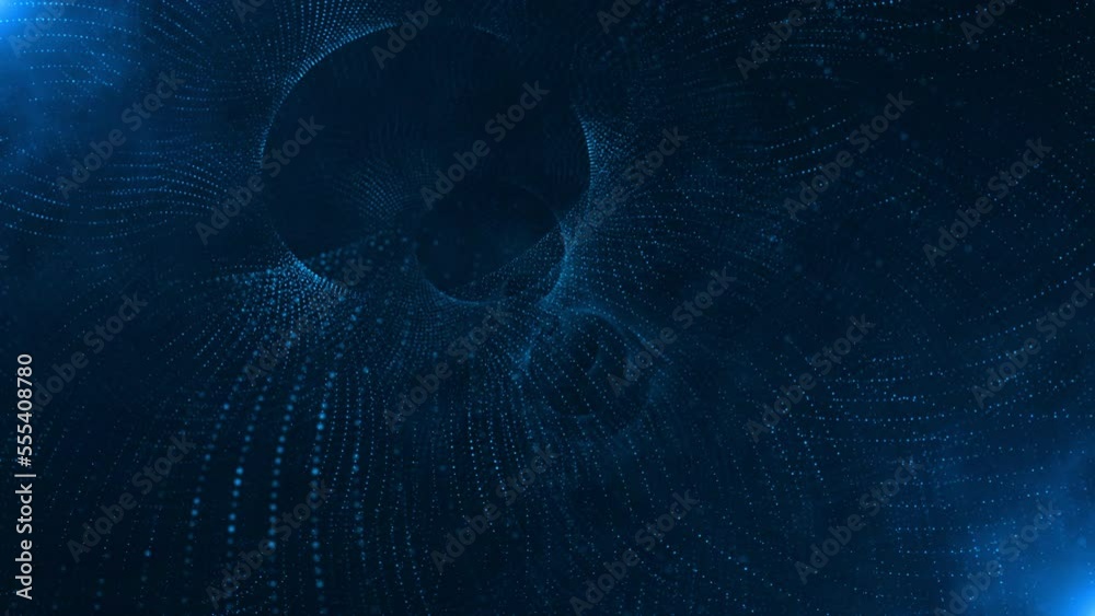 Abstract Trapcode Form digital particle wave and lights background animation cyber or technology ...