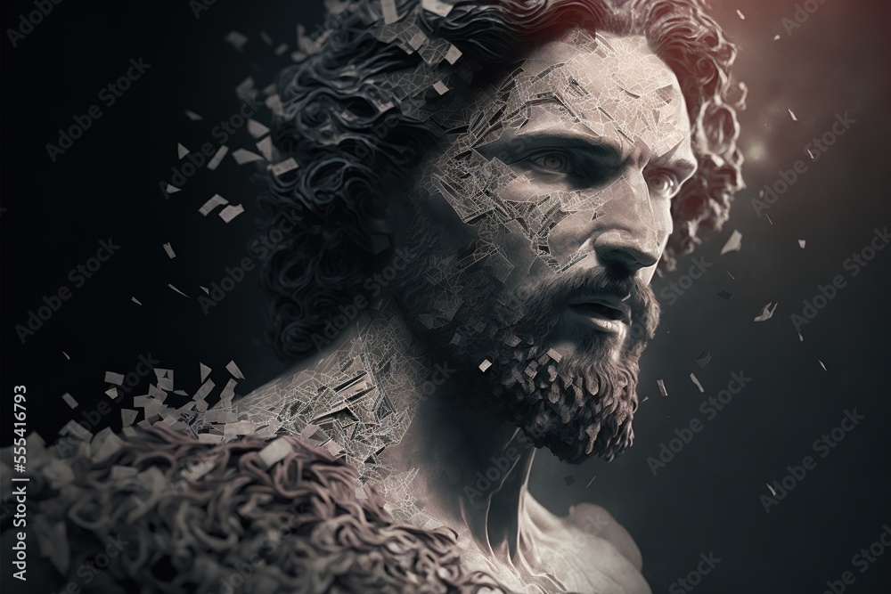 Face Of Jesus Christ Looking Mad Deep In Thought High Detail Artificial ...