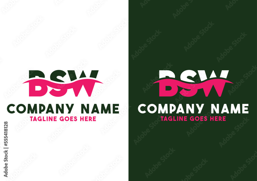 Letter BSW logo design template, BSW logo Stock Vector | Adobe Stock