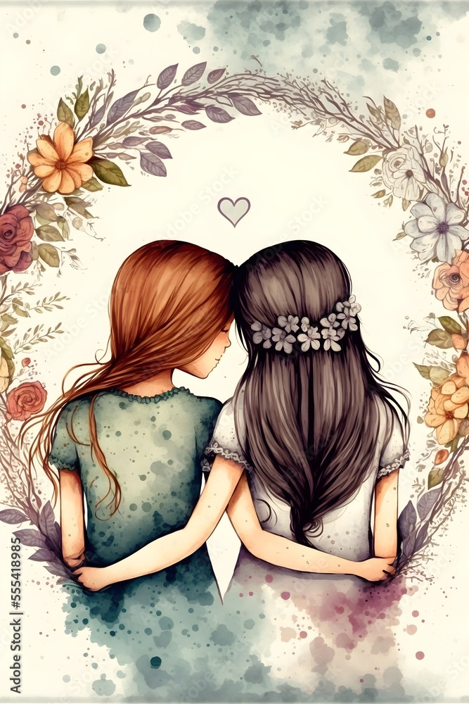 scene of true friendship, with two people standing side-by-side ...