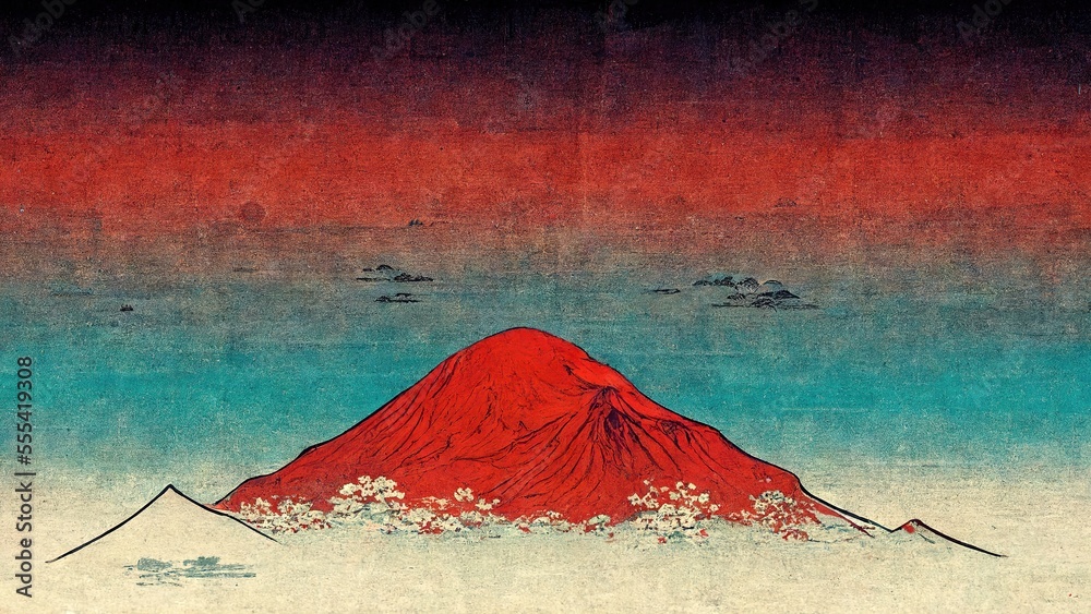 Modern, retro, traditional and classic Japanese Ukiyo-e style design ...
