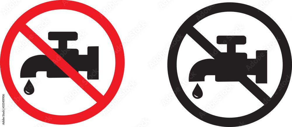 Signo de prohibido usar agua. Icono vector Stock-vektor | Adobe Stock
